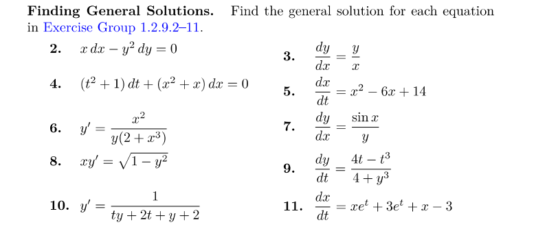 Solved Finding General Solutions. Find the general solution | Chegg.com