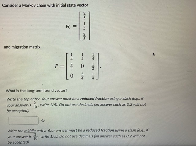 Solved Consider a Markov chain with initial state vector UN | Chegg.com