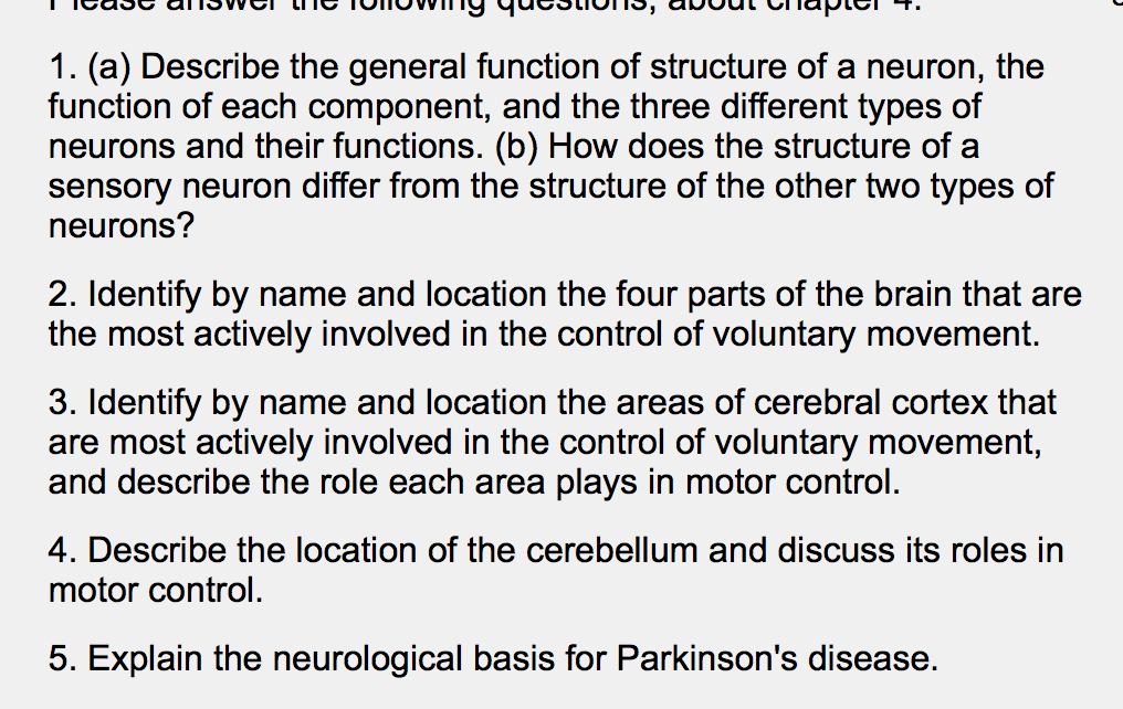 Solved 1. (a) Describe the general function of structure of | Chegg.com