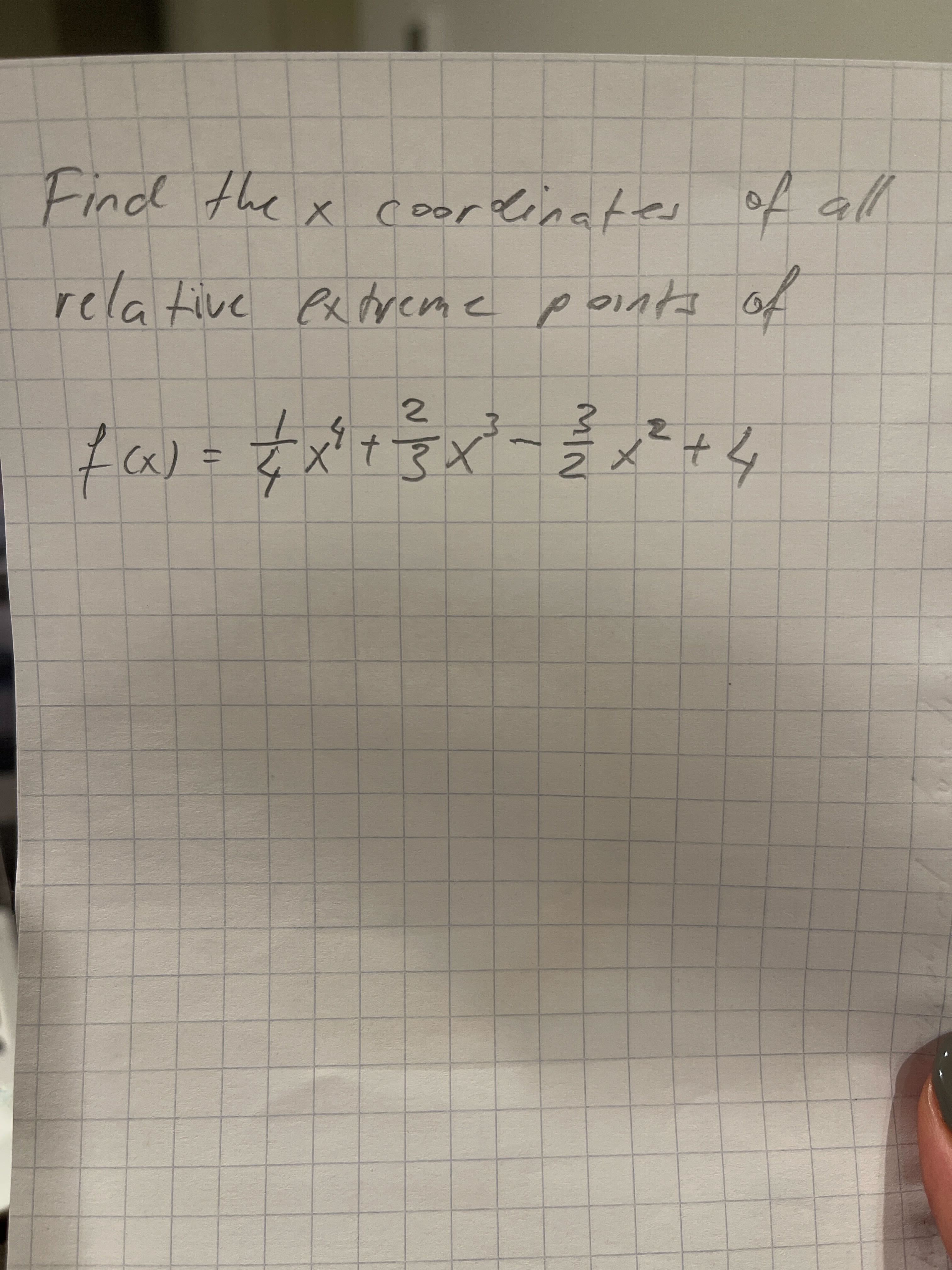 Solved Find the x coordinates of all relative extreme points | Chegg.com