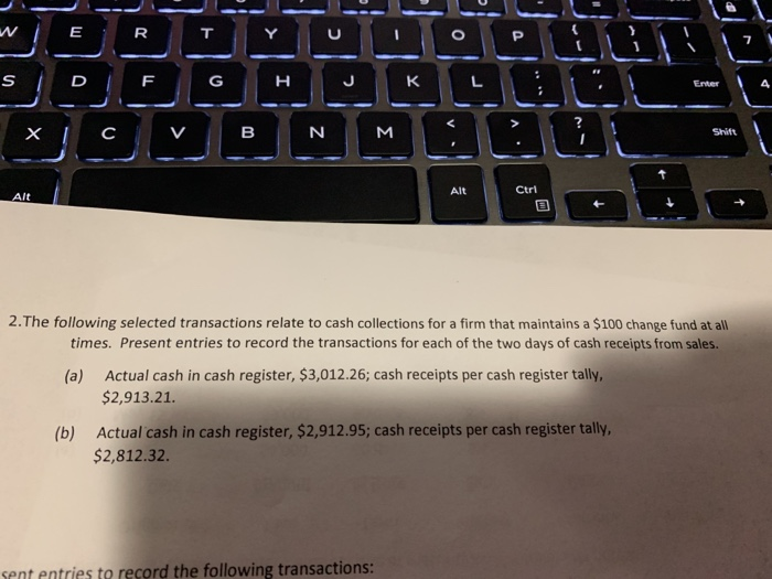 Solved Alt Ctri Alt 2.The following selected transactions | Chegg.com Solved Alt Ctri Alt 2.The following selected transactions | Chegg.com