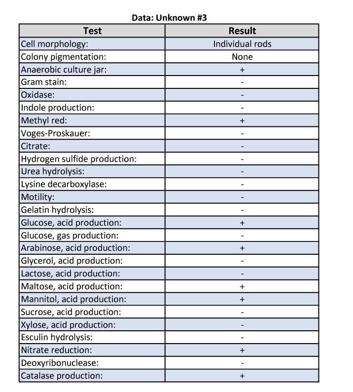 Solved Use Table 5.2 to identify the genus and species of | Chegg.com