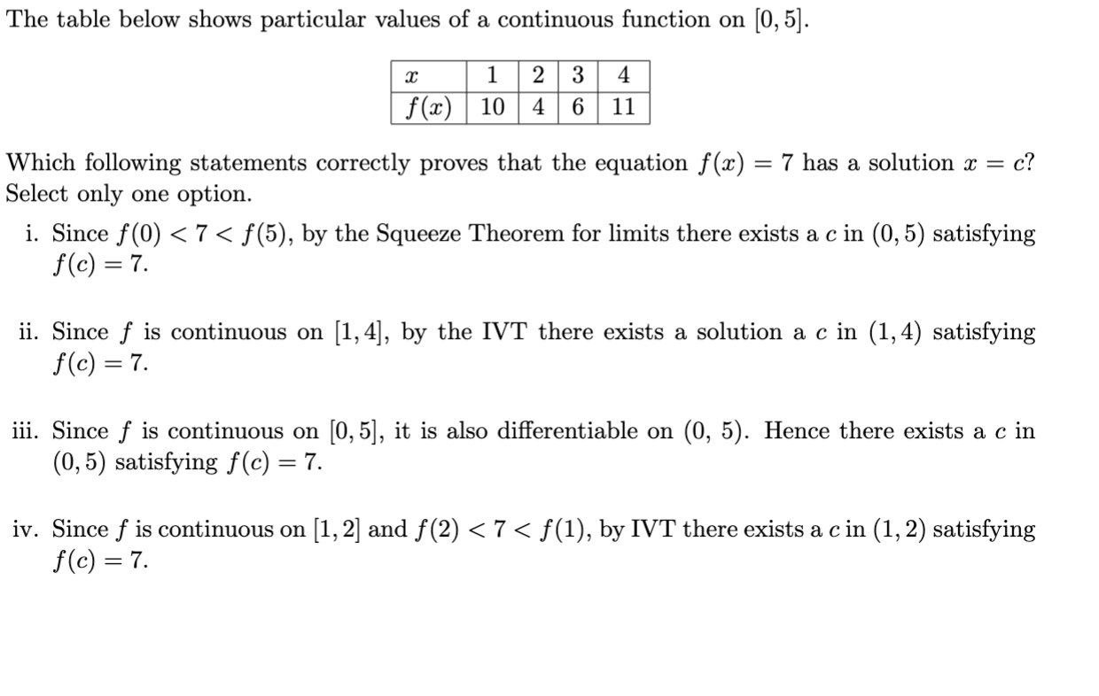 Solved The table below shows particular values of a | Chegg.com