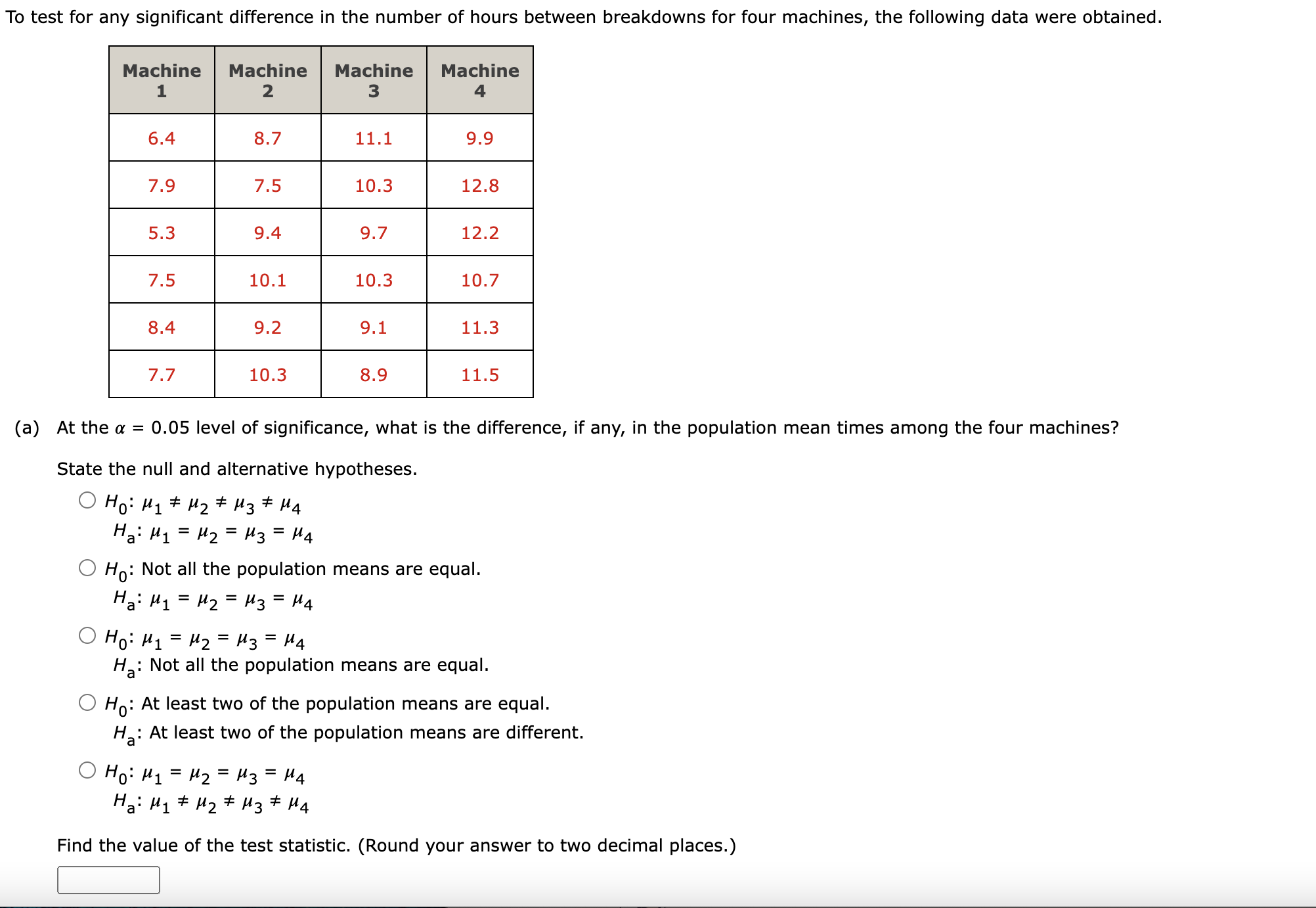 Solved To test for any significant difference in the number | Chegg.com