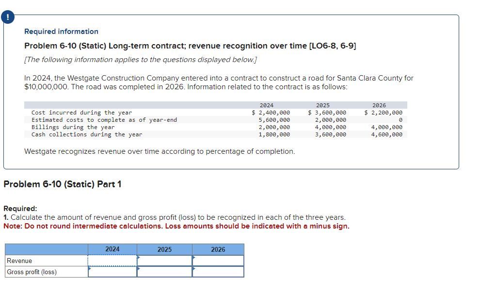 Solved Required informationProblem 6-10 (Static) ﻿Long-term | Chegg.com