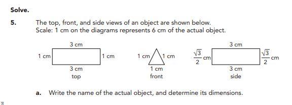 Solved Solve. 5. The top, front, and side views of an object | Chegg.com