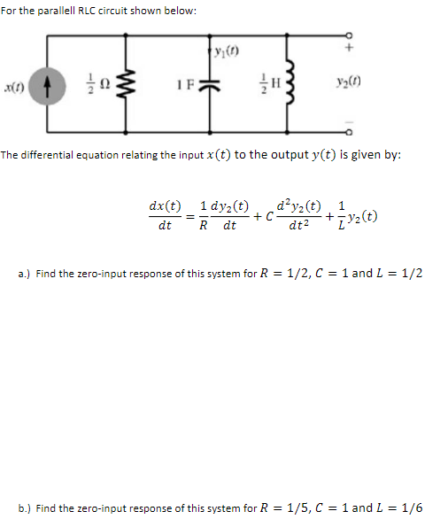 Solved For the parallell RLC circuit shown below: The | Chegg.com