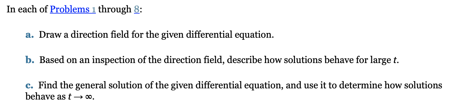 Solved In each of Problems 1 through 8: a. Draw a direction | Chegg.com