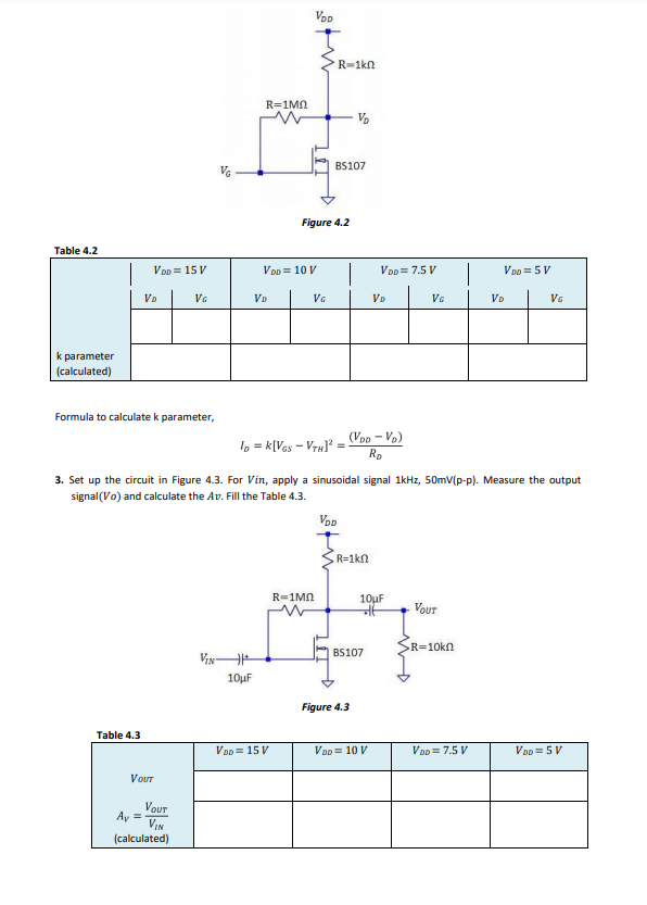 Solved EXPERIMENT 6 MOSFET Characteristics EQUIPMENT | Chegg.com