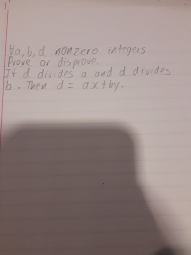 Solved Ita, b, d nonzero integers I Prove or disprove, It d | Chegg.com