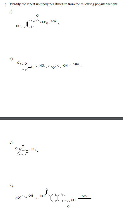 2. Identify the repeat unit/polymer structure from | Chegg.com
