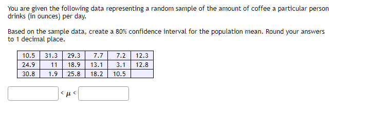 Solved You are given the following data representing a | Chegg.com