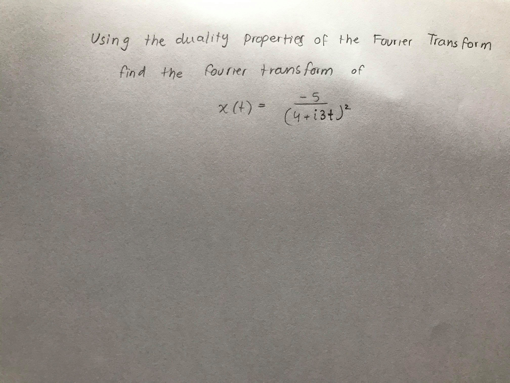 Solved Using the duality properties of the Fourier Transform | Chegg.com