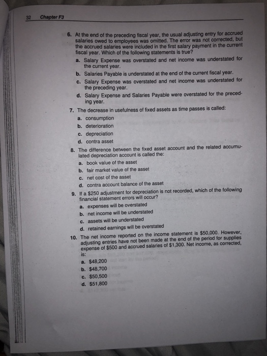 Solved Name: ter F3 31 MULTIPLE CHOICE Instructions: Circle | Chegg.com