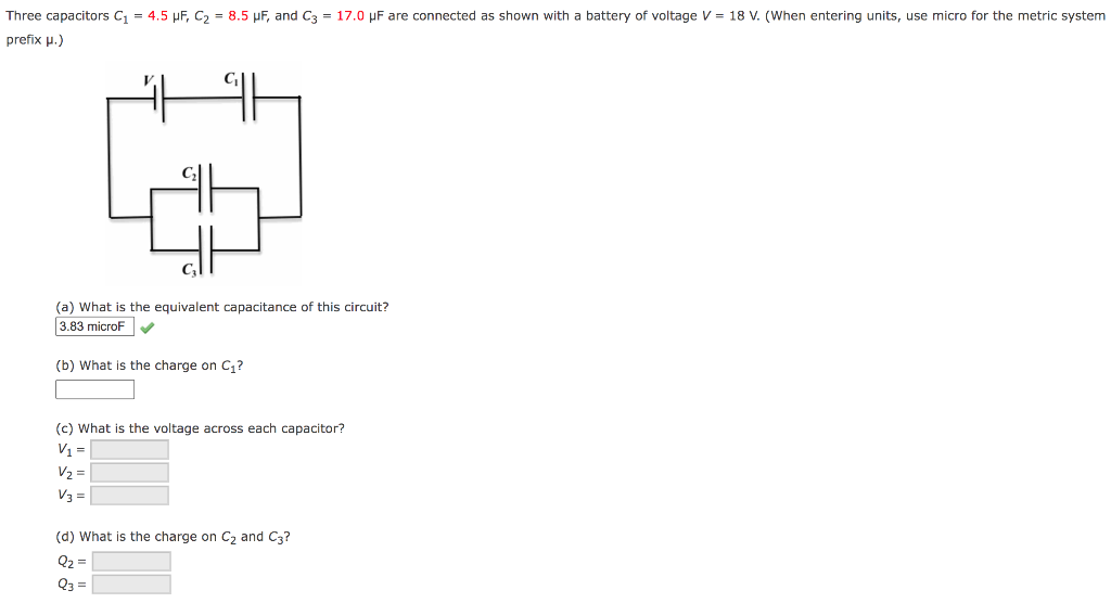 Solved Three capacitors C1 = 4.5 pF, C2 = 8.5 pF, and C3 = | Chegg.com