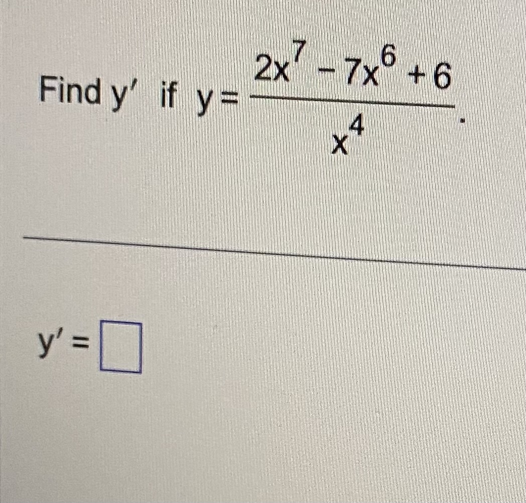 Solved y=x42x7−7x6+6 | Chegg.com
