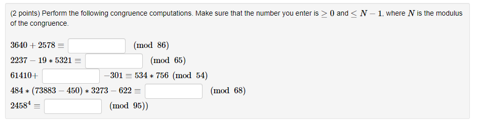 Solved Discrete Mathematics: (2 points) Perform the | Chegg.com