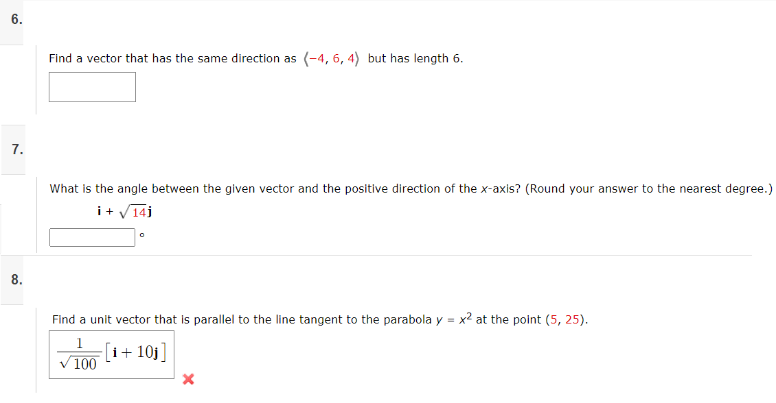 Solved 6. Find a vector that has the same direction as (-4, | Chegg.com
