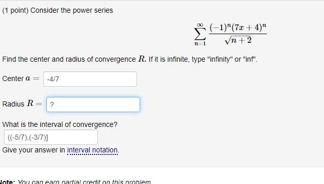 Solved 14. Power Series: Problem 7 Previous Problem Problem | Chegg.com