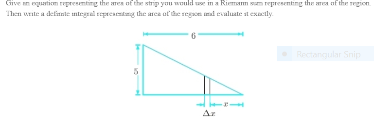 Solved Give an equation representing the area of the strip | Chegg.com Solved Give an equation representing the area of the strip | Chegg.com