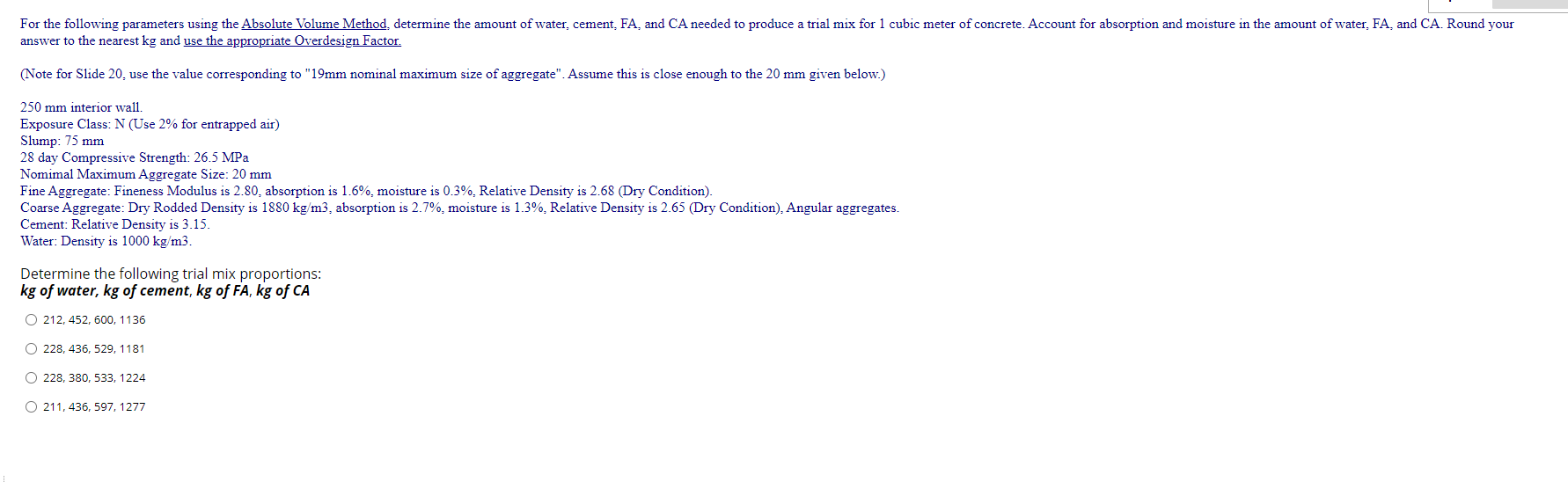 Solved For the following parameters using the Absolute | Chegg.com