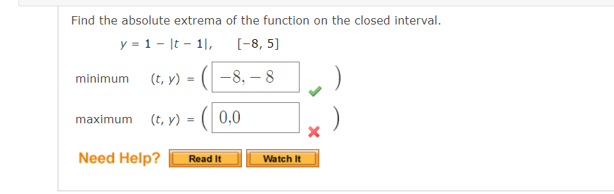 Solved Find the absolute extrema of the function on the | Chegg.com