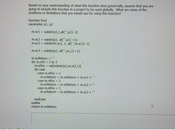 Solved Based on your understanding of what this function | Chegg.com