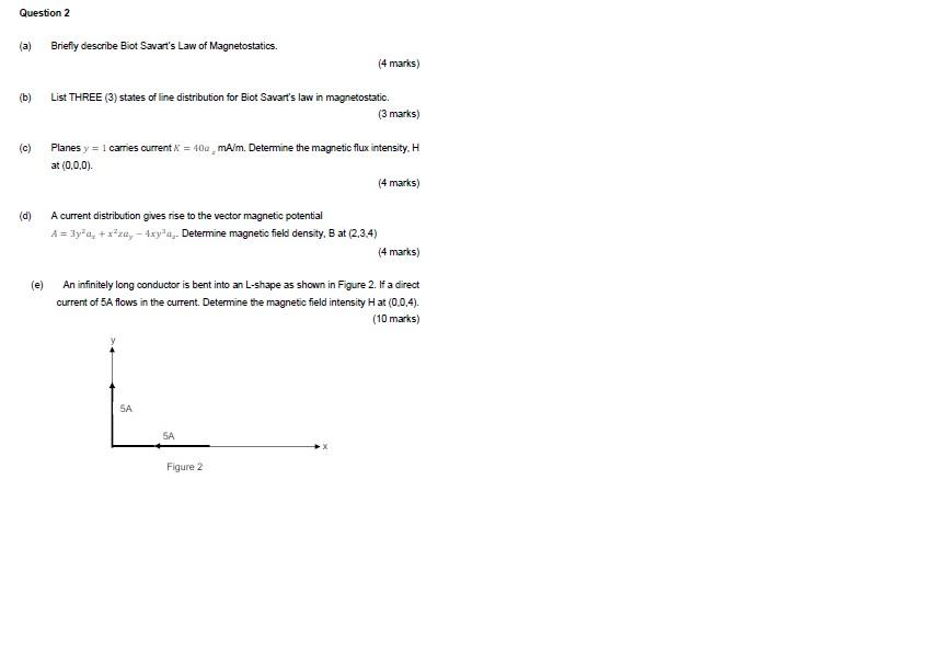 Solved (a) Briefly describe Biot Savart's Law of | Chegg.com