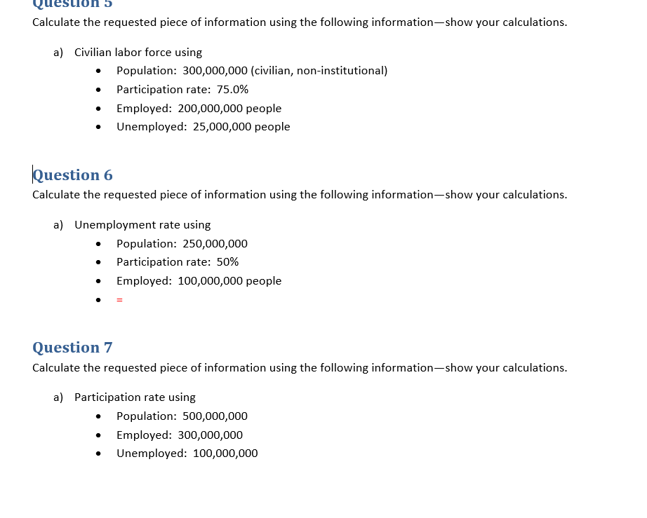 Solved Calculate the requested piece of information using | Chegg.com