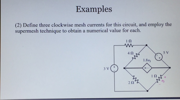 Solved Examples (2) Define three clockwise mesh currents for | Chegg.com