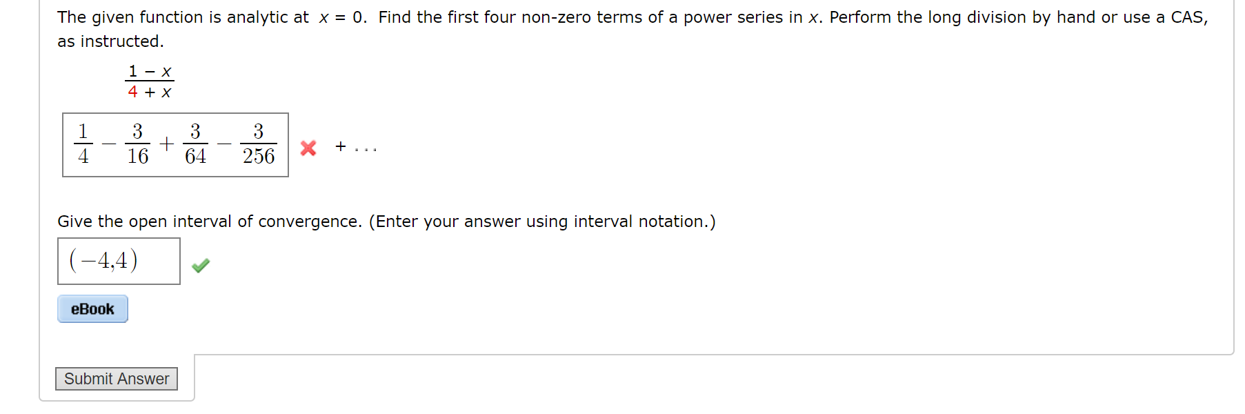 Solved The given function is analytic at x = 0. Find the | Chegg.com