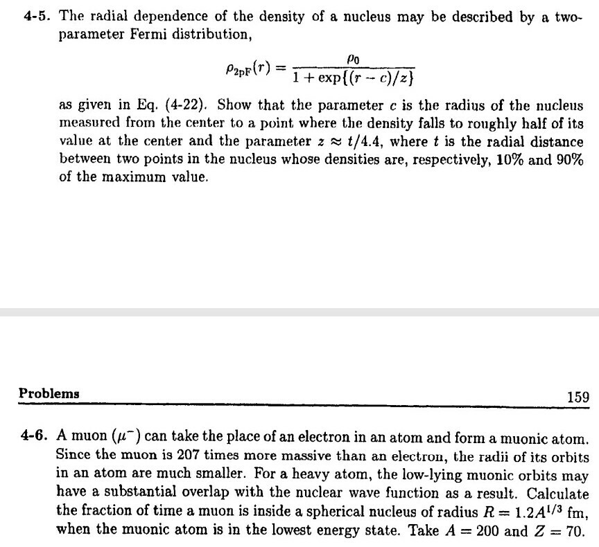 Solved 4-5. The radial dependence of the density of a | Chegg.com