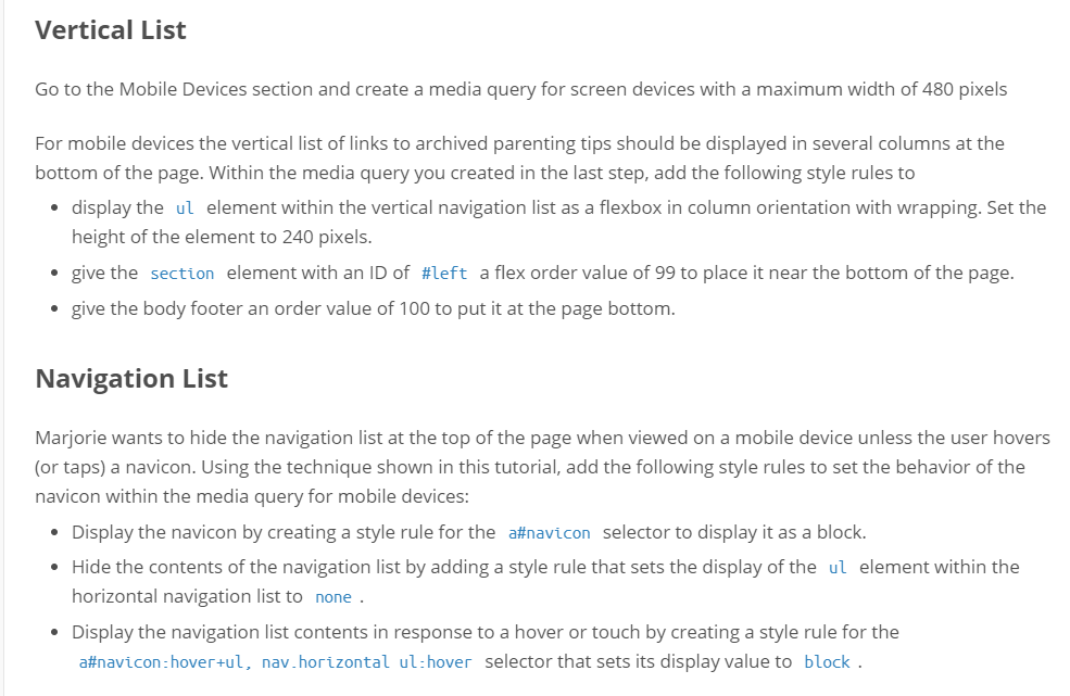 Vertical List Go to the Mobile Devices section and | Chegg.com