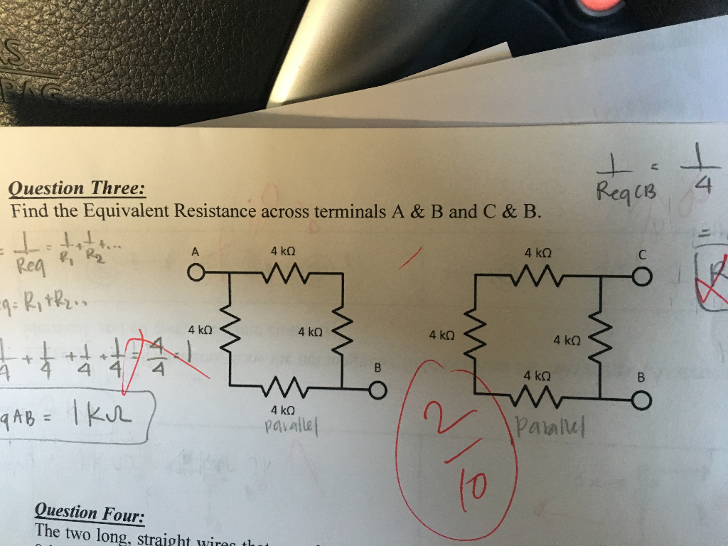 Solved Rea(3 Ouestion Three: Find the Equivalent Resistance | Chegg.com Solved Rea(3 Ouestion Three: Find the Equivalent Resistance | Chegg.com