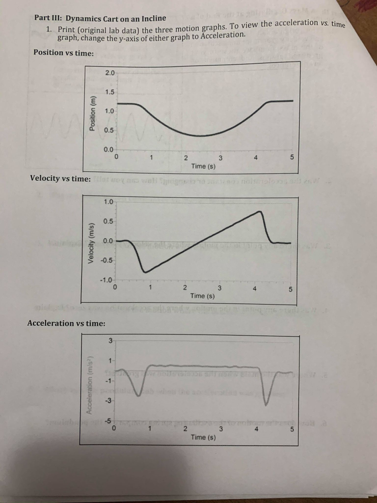 Solved Part III: Dynamics Cart on an Incline 1. Print | Chegg.com