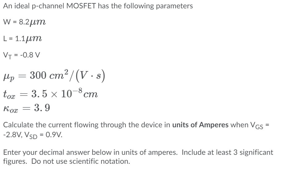 Solved A) PMOS in inversion mode B) PMOS in depletion | Chegg.com