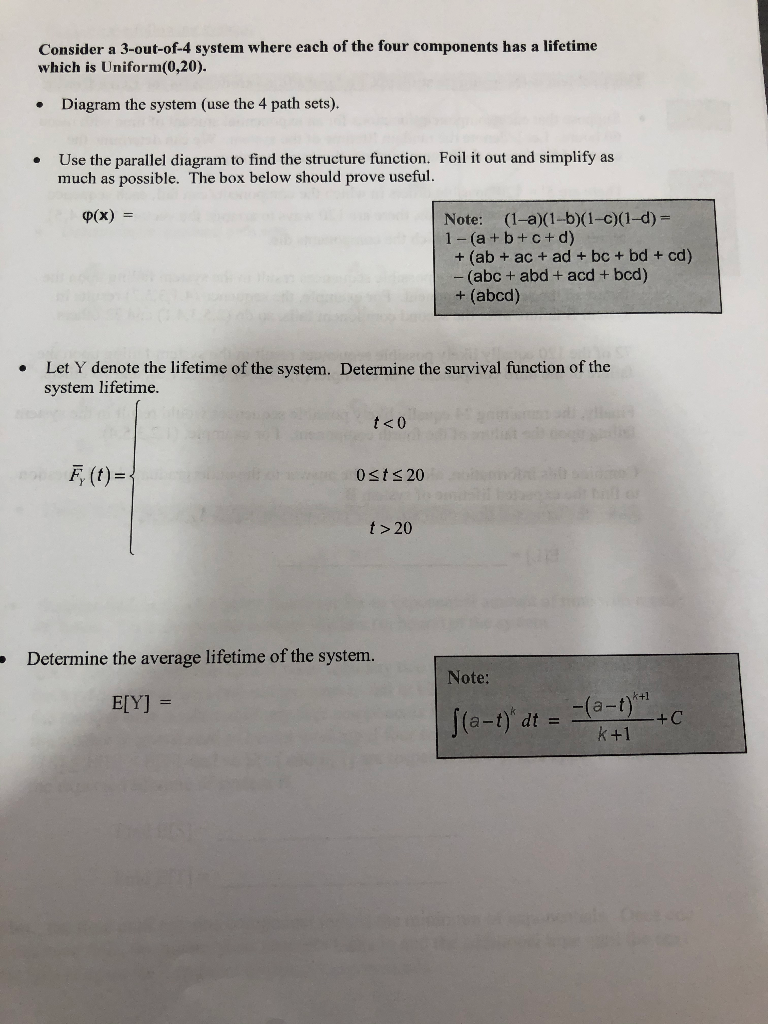 60 | 0 - Consider a 3-out-of-4 system where each of | Chegg.com