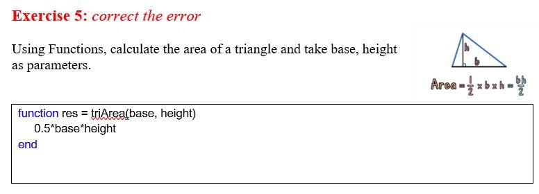 Solved Exercise 5: correct the error Using Functions, | Chegg.com