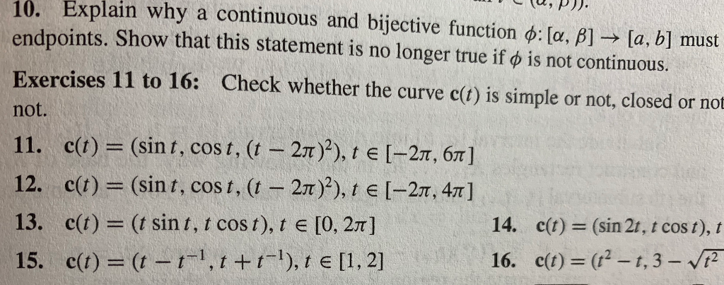 Solved 10. Explain why a continuous and bijective function | Chegg.com