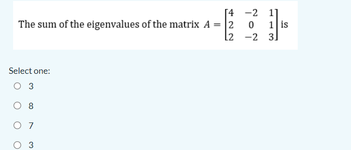 Solved The sum and the product of the eigenvalues of | Chegg.com