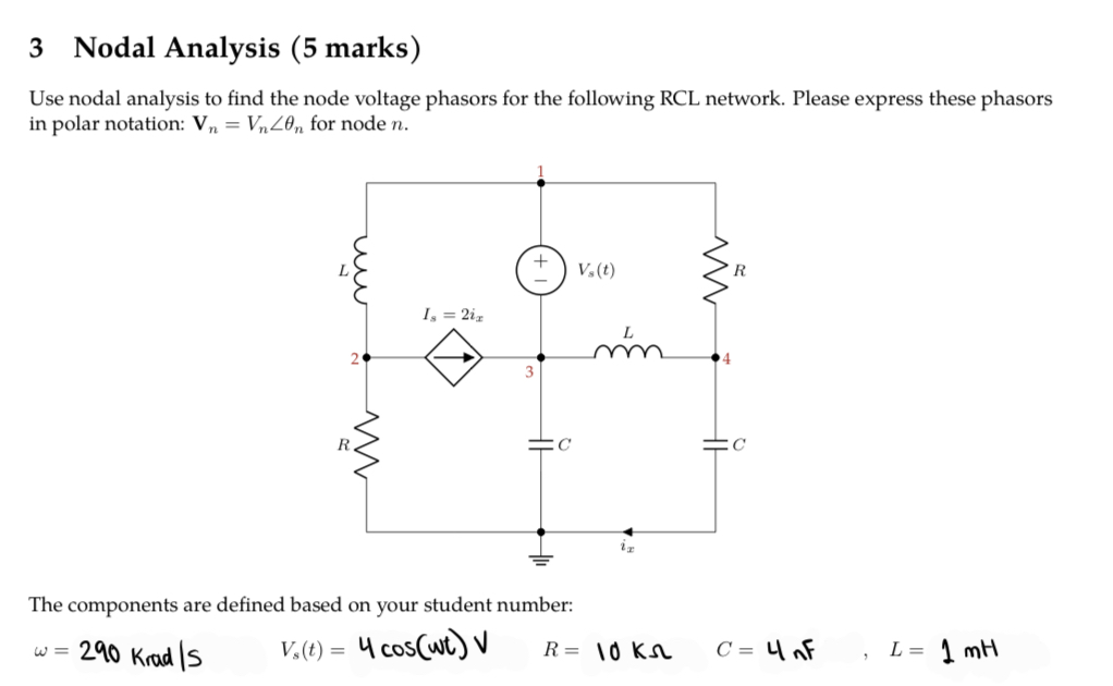 Solved 3 ﻿nodal Analysis 5 ﻿marks Use Nodal Analysis To