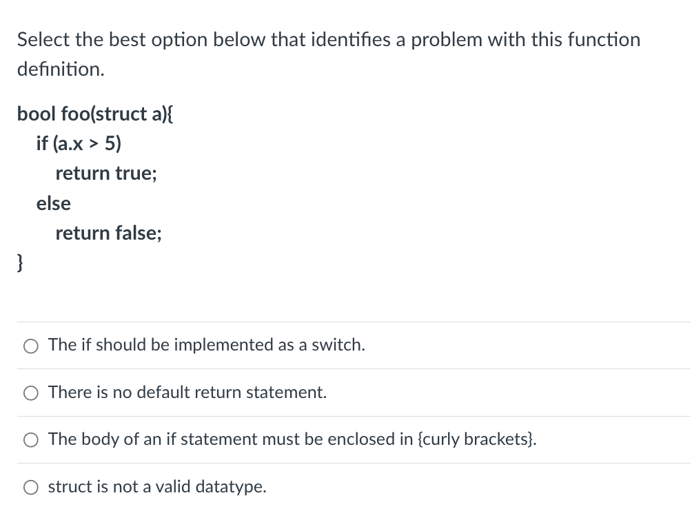 Solved Select the best option below that identifies a | Chegg.com