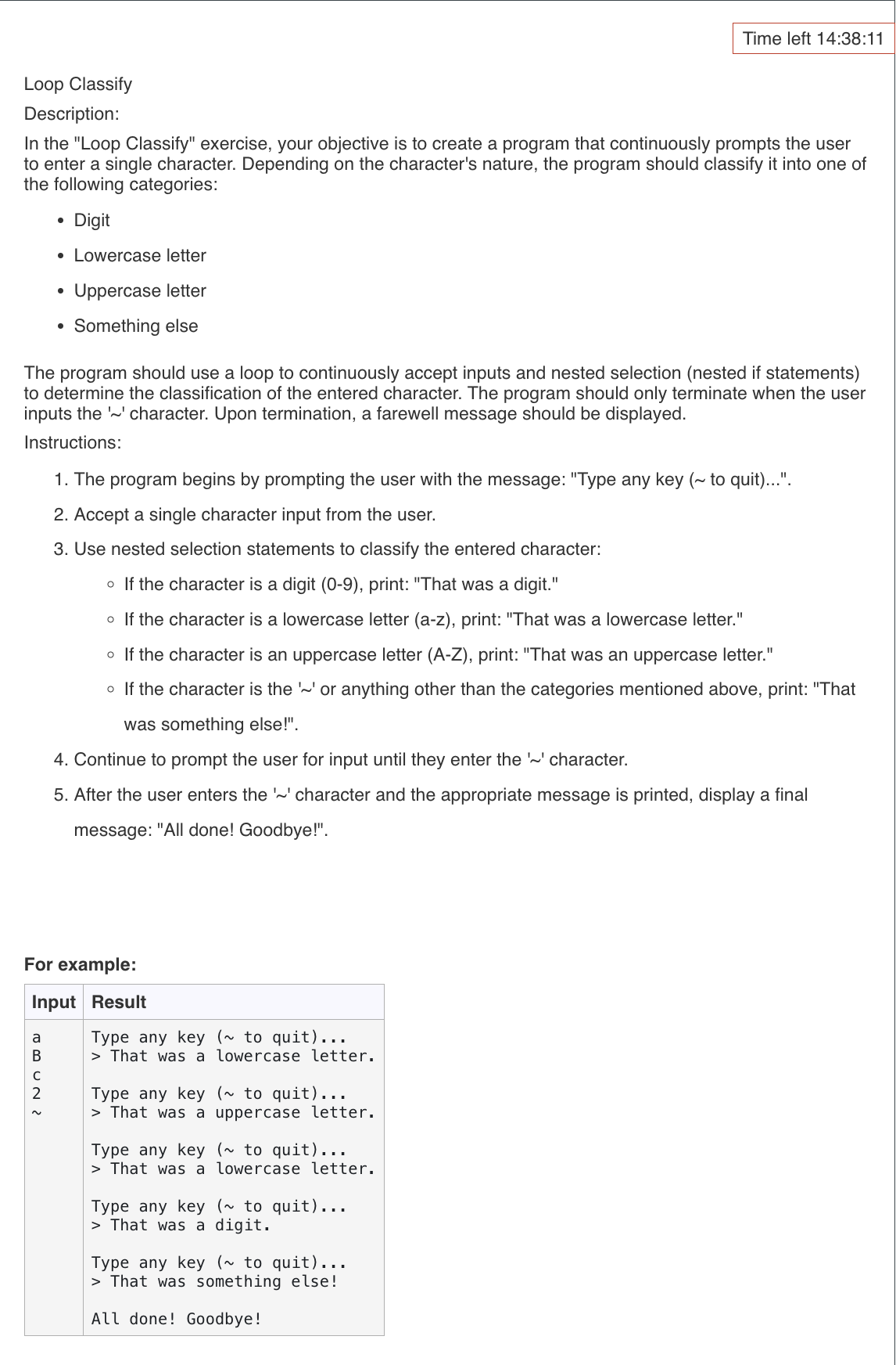 Solved C programming. Loop ClassifyDescription:In the "Loop | Chegg.com