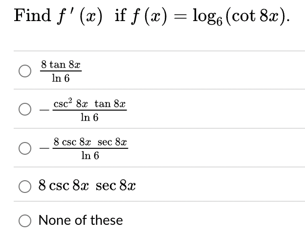 Solved Find f'(x) ﻿if | Chegg.com