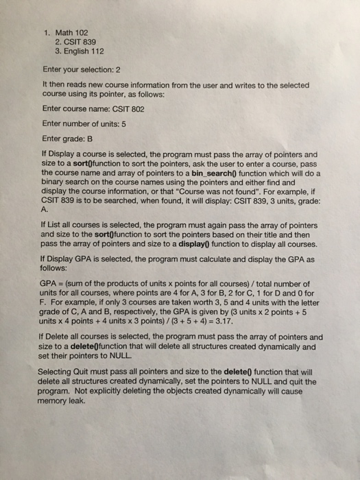 Solved Review structures, pointers and dynamic memory | Chegg.com