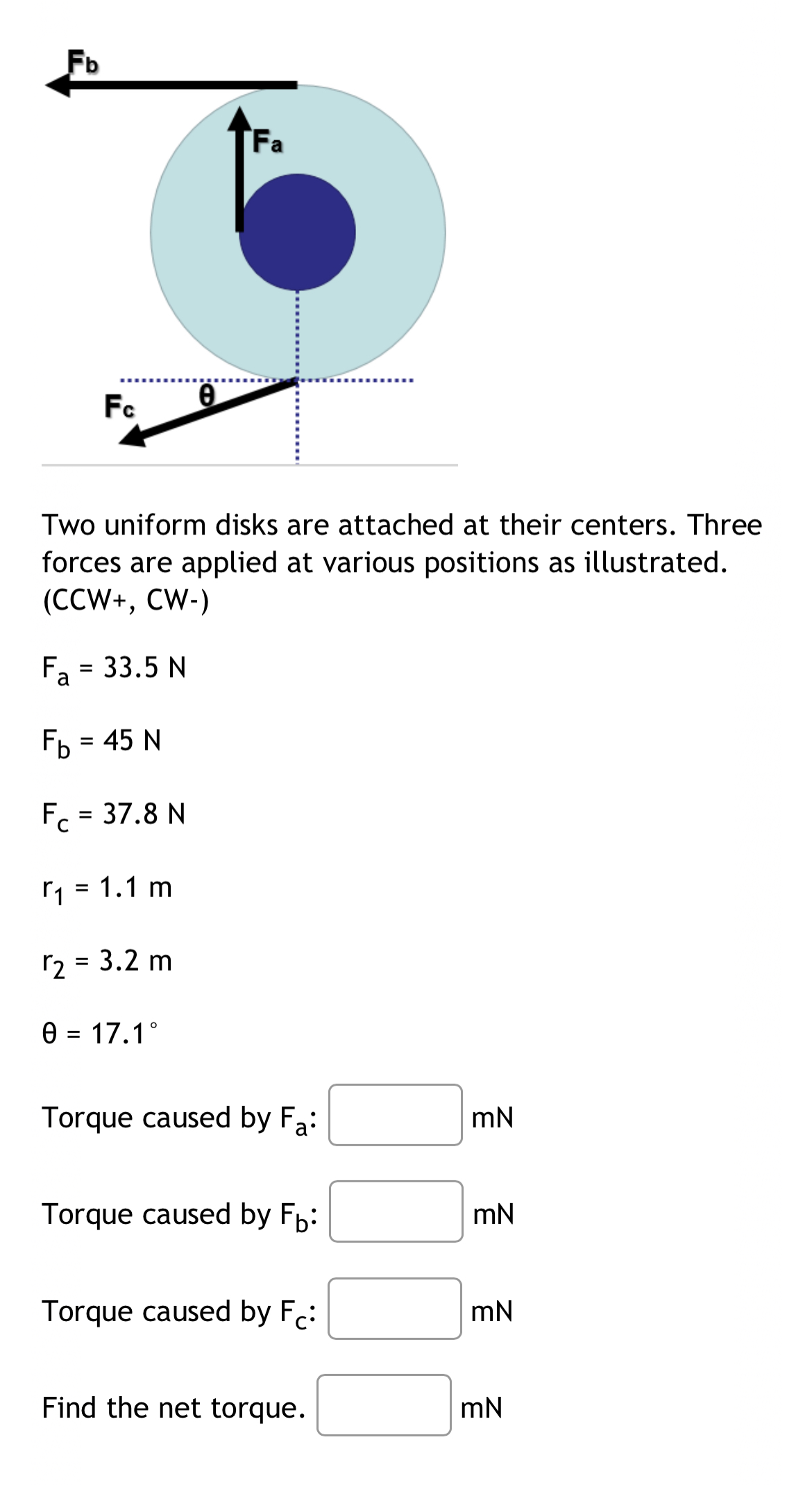 Solved Two uniform disks are attached at their centers. | Chegg.com