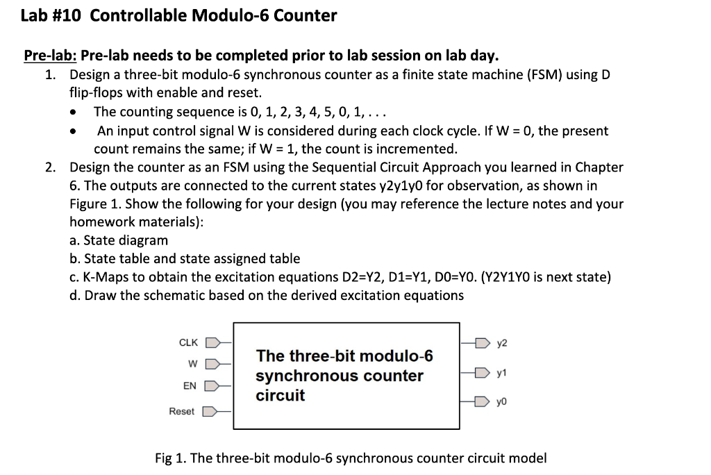 Solved Lab #10 Controllable Modulo-6 Counter Pre-lab: | Chegg.com