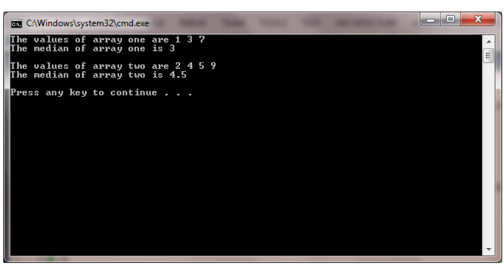 Solved C: C:\Windows\system32\cmd.exe The values of array | Chegg.com