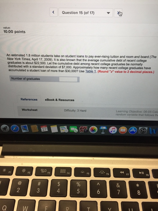 Solved Section 2 Question 13 (of 17) 10.00 points The time | Chegg.com