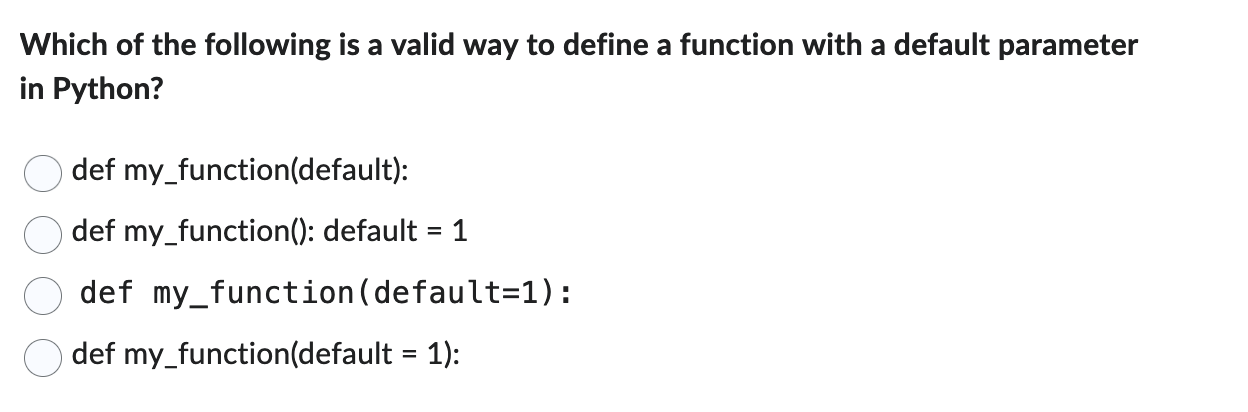 Solved Which of the following is a valid way to define a | Chegg.com